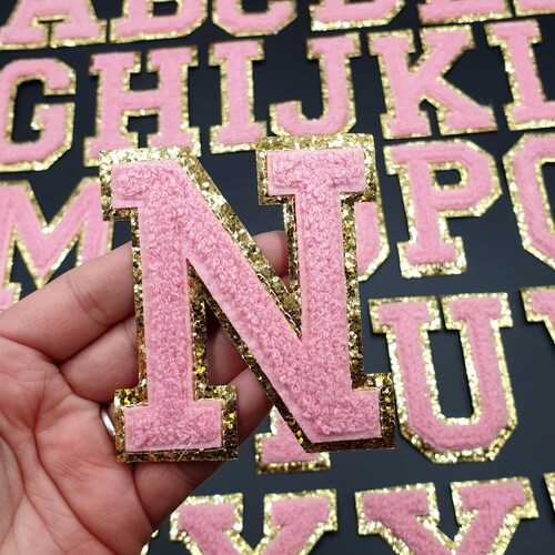 6.2cm Light Pink Chenille Patch Letter Patches Iron on / Sew - Etsy