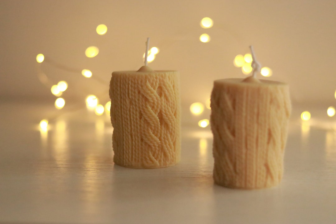 Christmas Candle 3D Wool Column Knit Candle 7 Cm - Etsy