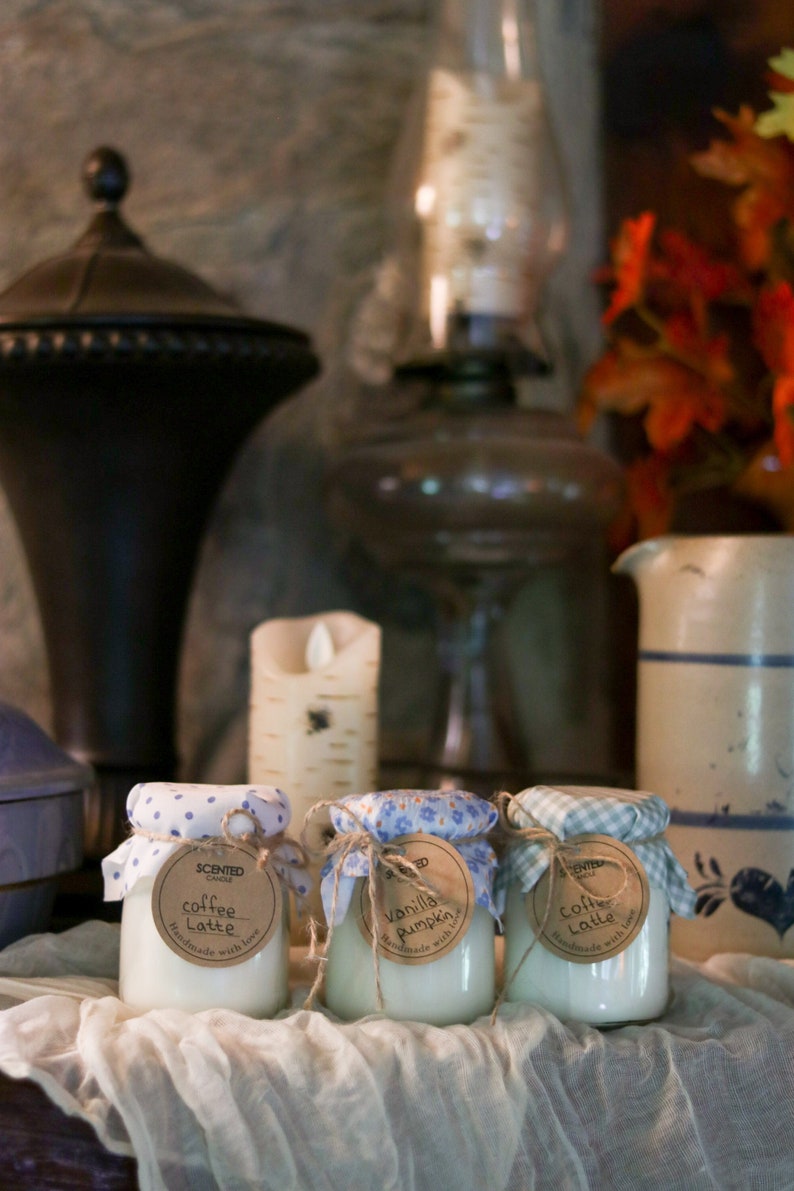 Rustic Farmhouse Style Candle Organic Candle in Jar 7oz - Etsy