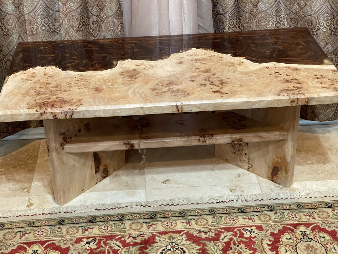 Available Now Mappa Burl Mahogany Coffee Table - Etsy