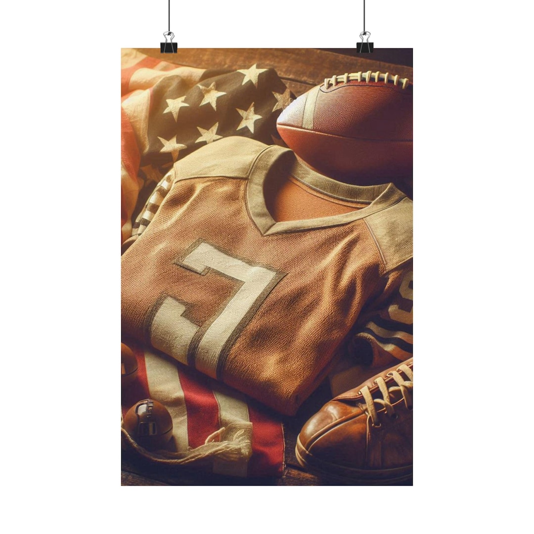 Vintage Sports Themed Matte Vertical Posters, Football Decor, Game Day ...