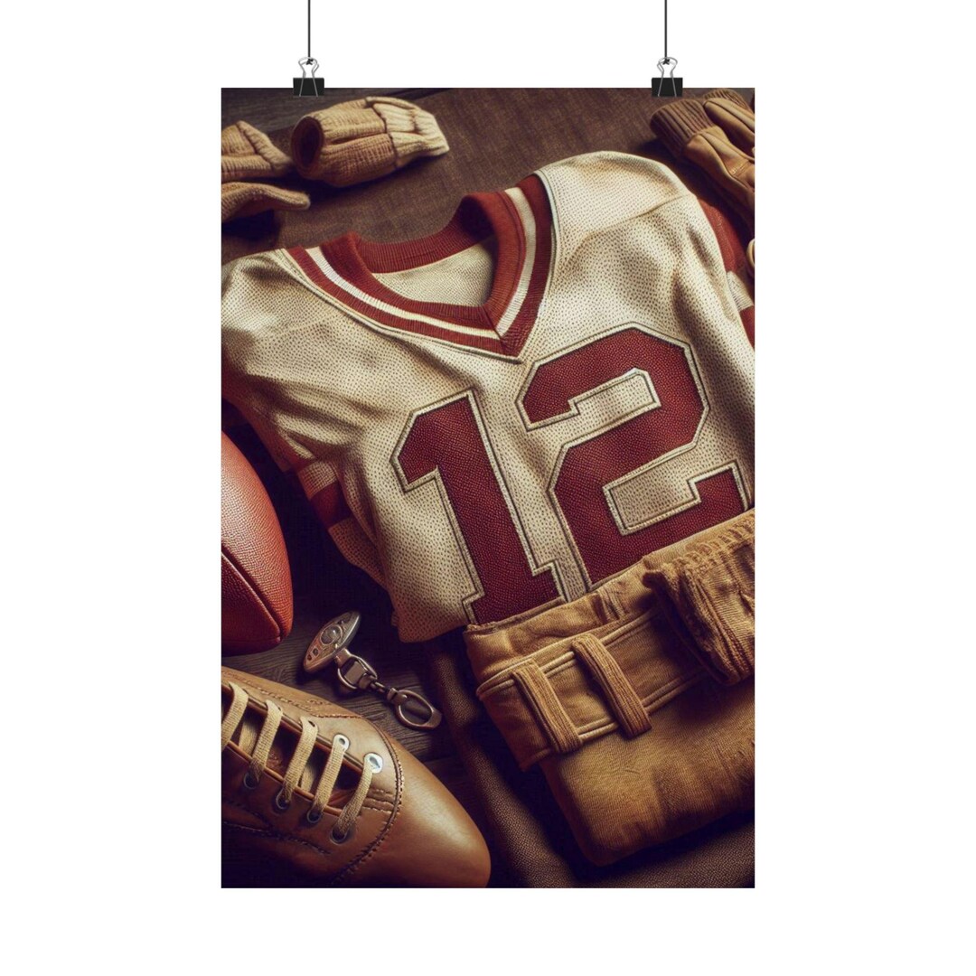 Vintage Football Poster Art, Sports Wall Decor, Retro Sports Print ...