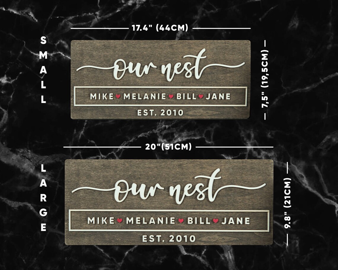 Our Nest Sign Family Established Sign Wood Entry Way Sign - Etsy