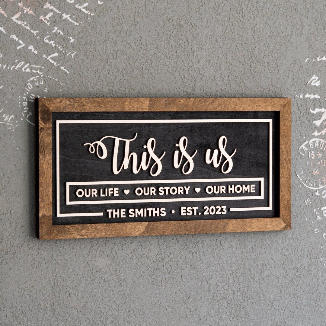 This is Us Wood Sign, House Warming Gifts New Home, Family Name Gift ...