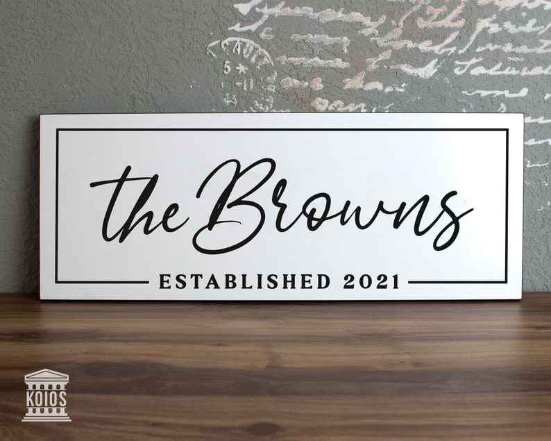 Established Sign, Wedding Signs, Family Name Sign, Housewarming Gift ...