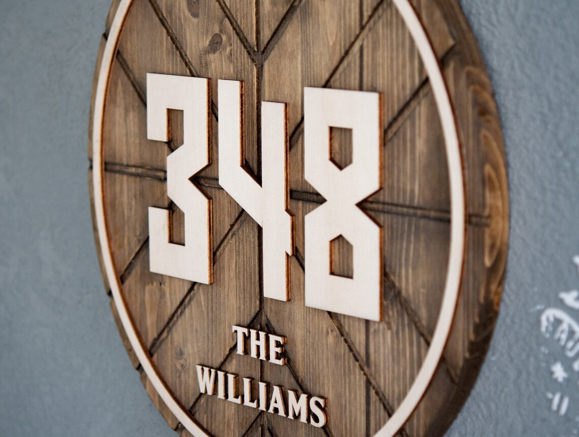 Modern House Plaque House Numbers Round Address Sign | Etsy