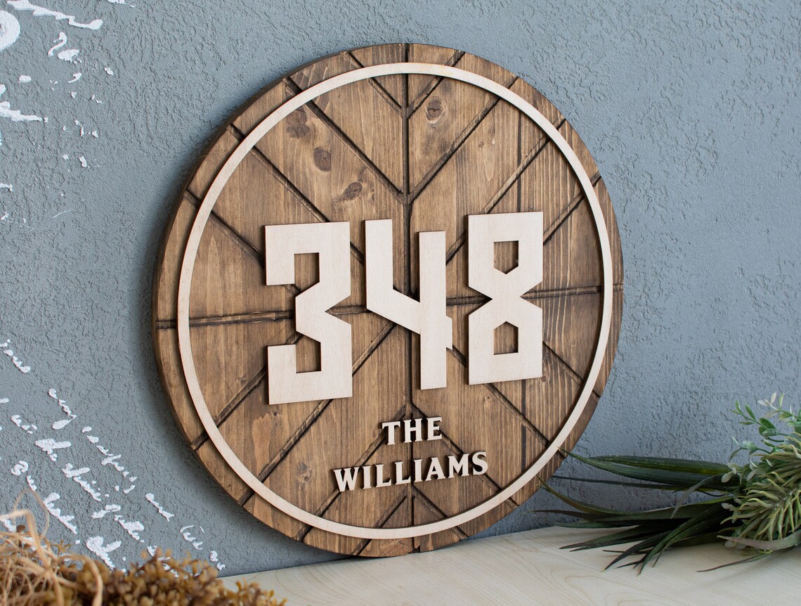 Modern House Plaque House Numbers Round Address Sign | Etsy
