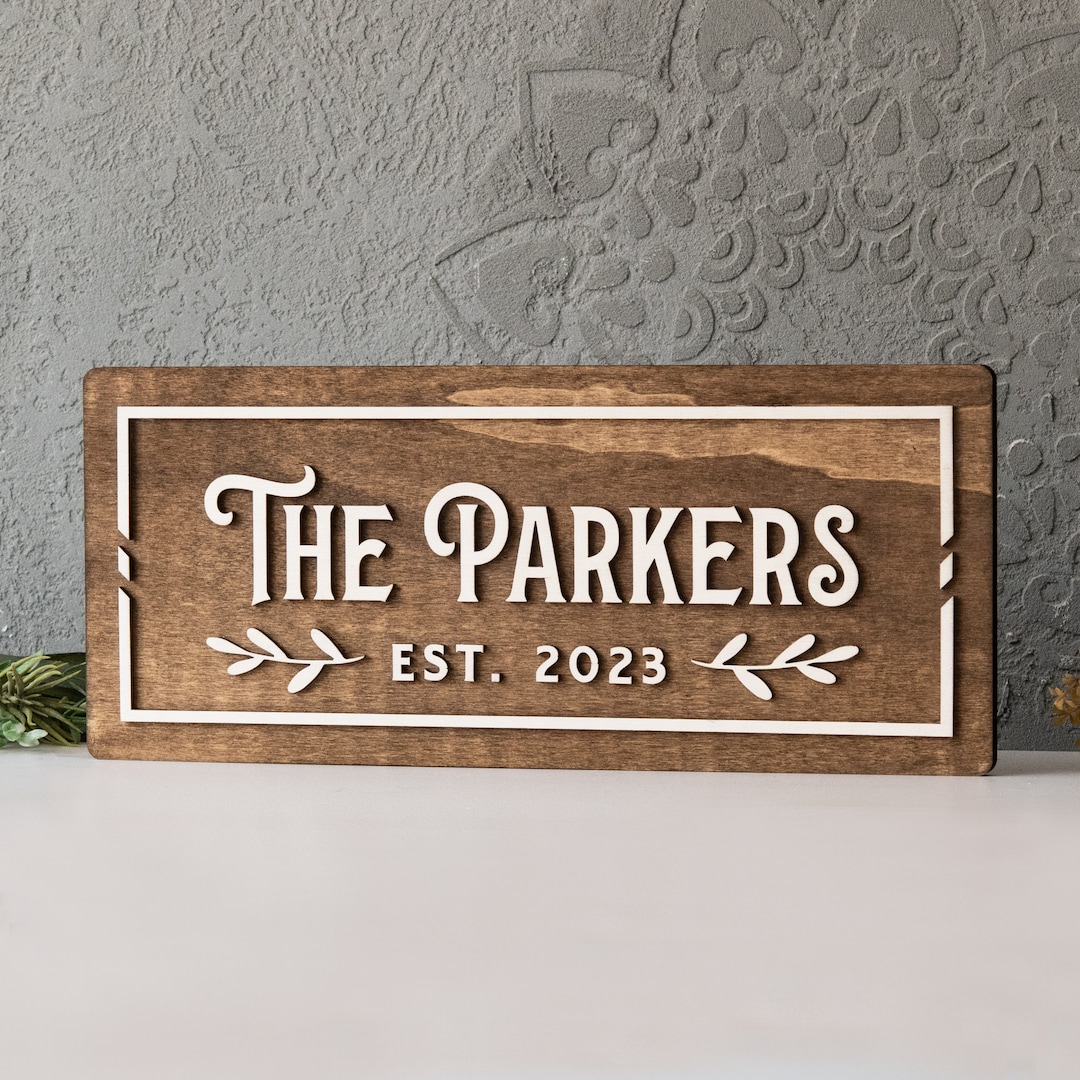 Last Name Sign, Rustic Sign Wood, Home Wall Decor, Personalized Wedding ...