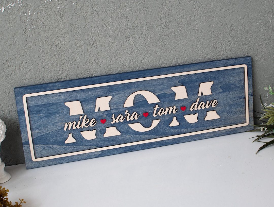 Rustic Sign for Mom, Mother's Day Gift, Family Name Sign Idea, Gift for ...