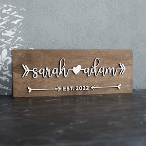 Personalized Couples Established Sign, Custom Family Name Sign, Wedding ...