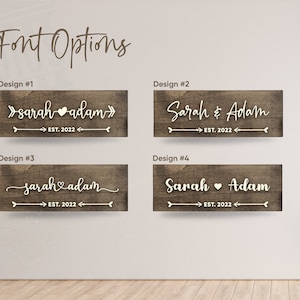 Personalized Couples Established Sign, Custom Family Name Sign, Wedding ...