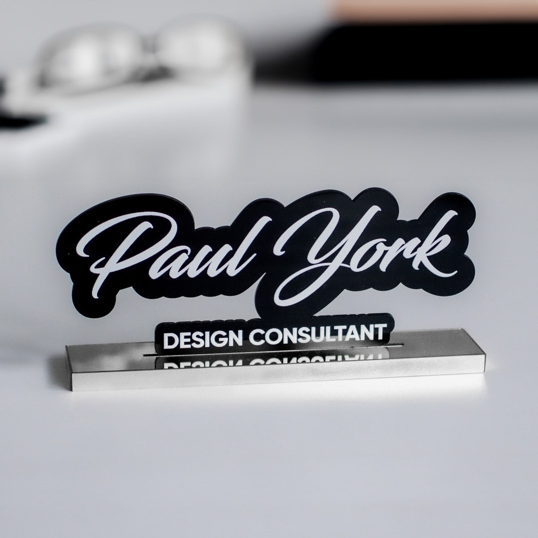 Elegant Desk Sign With Name, Nameplate Sign Gift for Employees ...