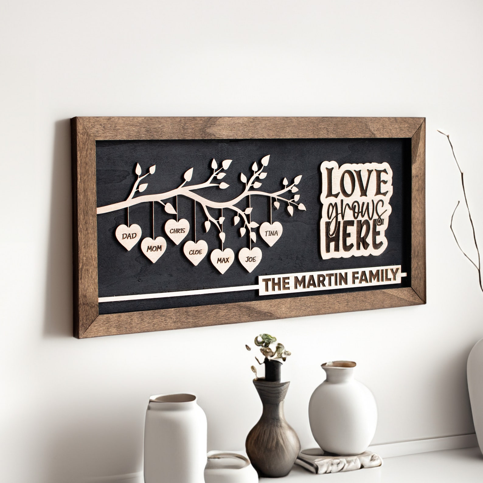 Family Reunion Gift: Custom Wooden Family Tree - Handmade Wooden Family ...
