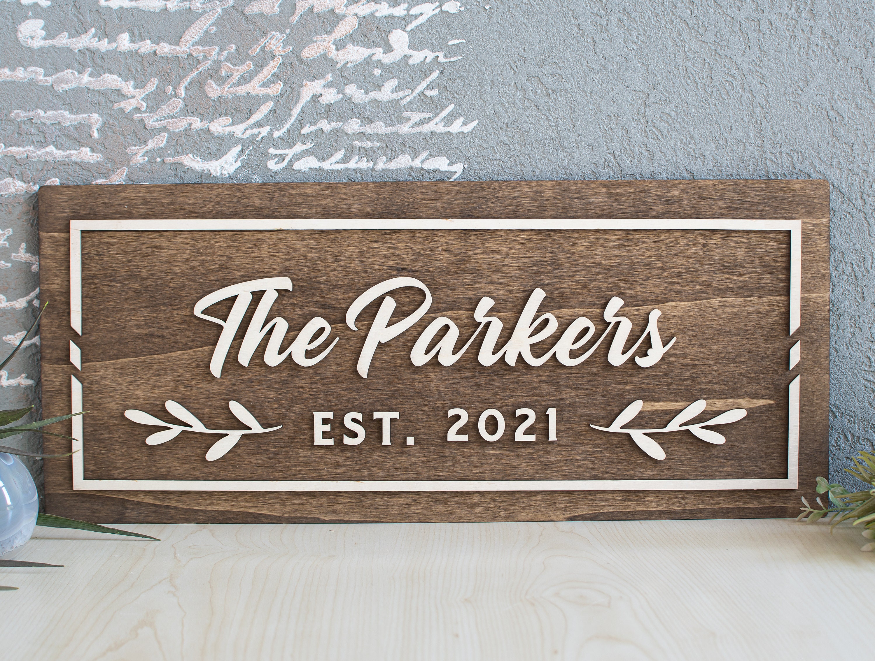 Last Name Sign Rustic Sign Wood Home Wall Decor - Etsy