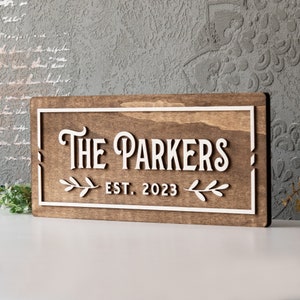 Last Name Sign, Rustic Sign Wood, Home Wall Decor, Personalized Wedding ...