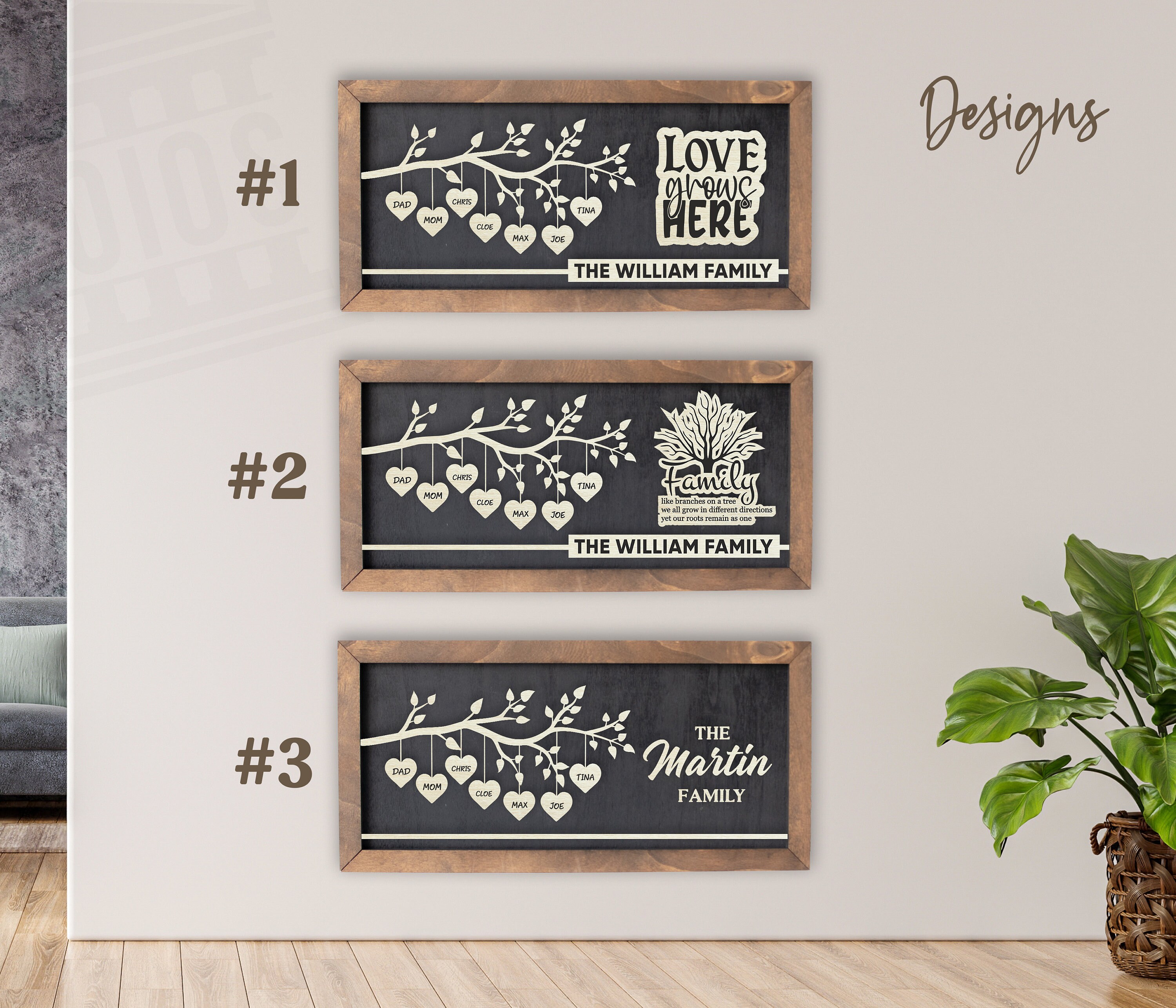 Family Reunion Gift: Custom Wooden Family Tree - Handmade Wooden Family ...