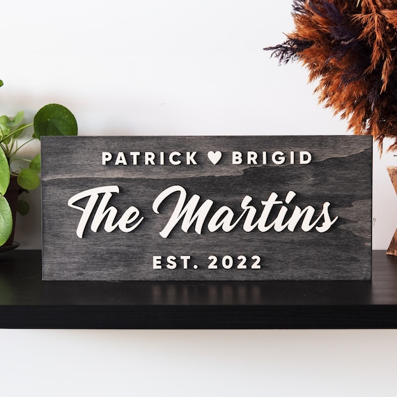 Wedding Established Signs Family Name Established Sign – From Bee