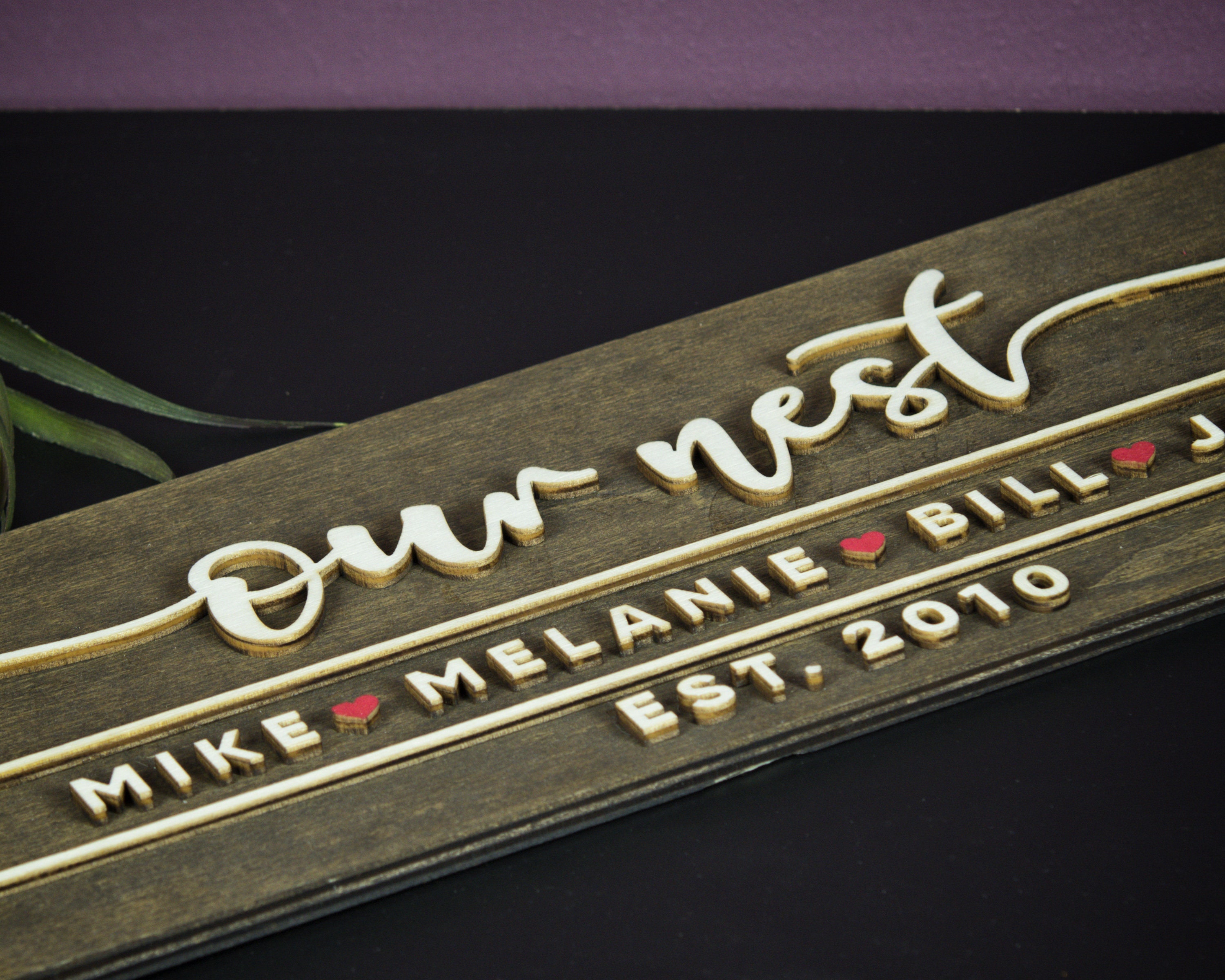 Our Nest Sign Family Established Sign Wood Entry Way Sign - Etsy