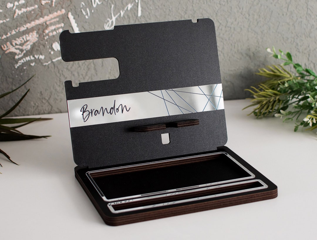 Unique Custom Black Docking Station With Acrylic Designs, Nightstand ...