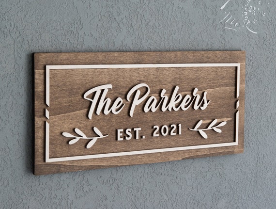 Last Name Sign Rustic Sign Wood Home Wall Decor - Etsy