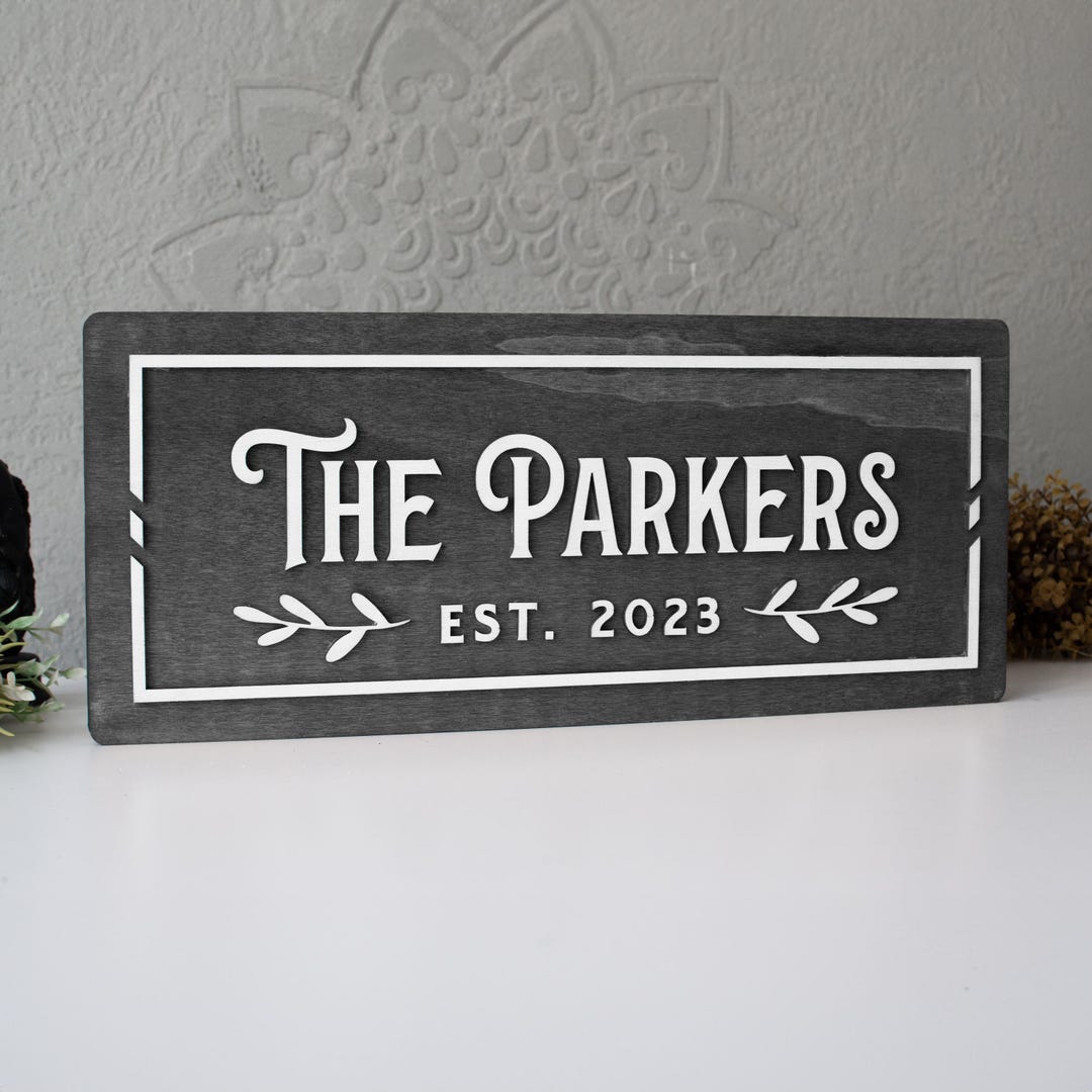 Last Name Sign, Rustic Sign Wood, Home Wall Decor, Personalized Wedding ...