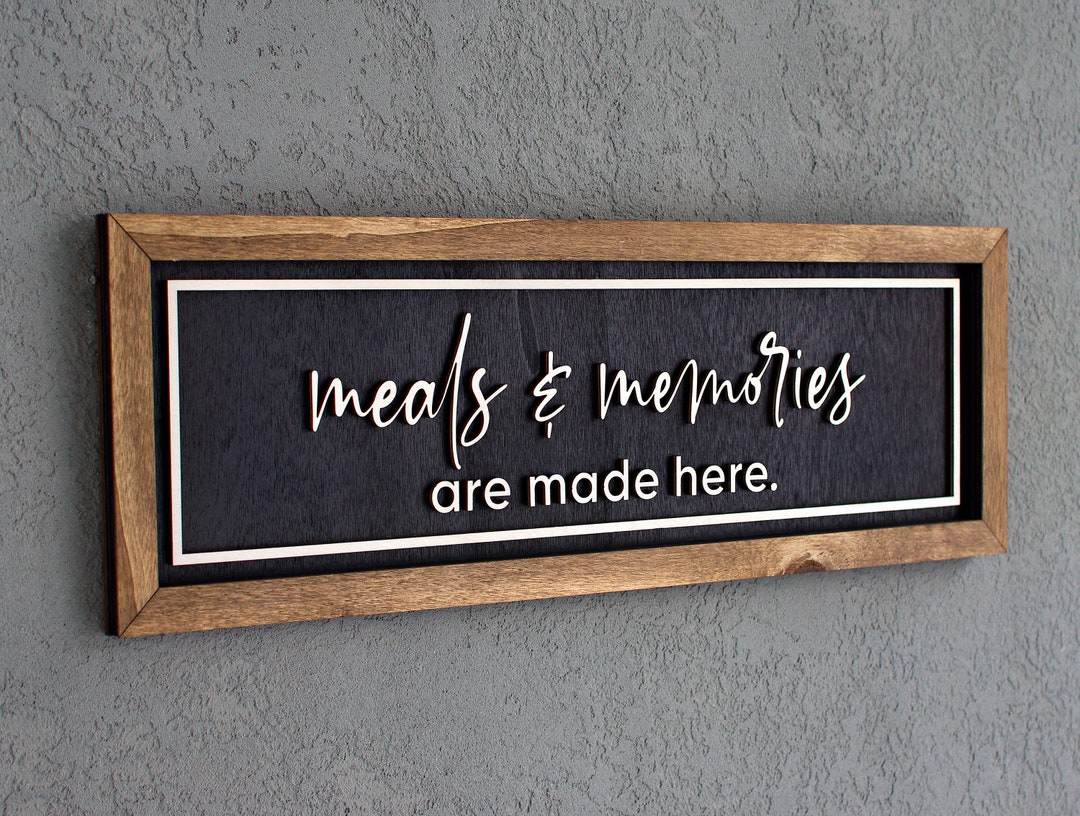 3D Rustic Framed Meals and Memories Sign Bar Decor Diner - Etsy
