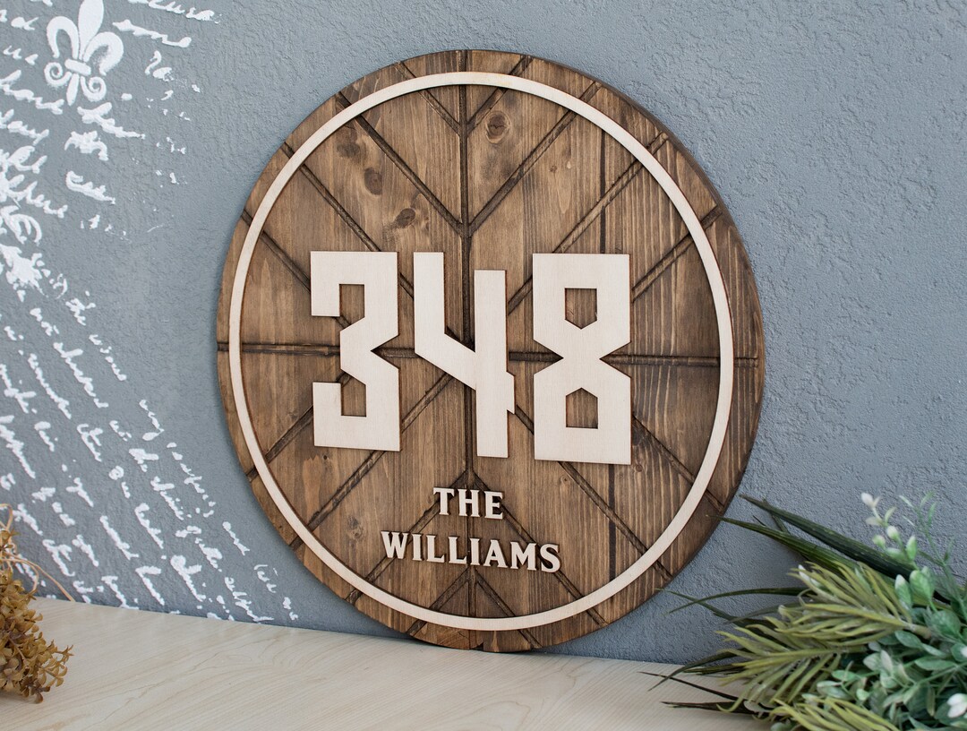 Circle Number Sign Round Address Sign for House Plaque Lake House ...
