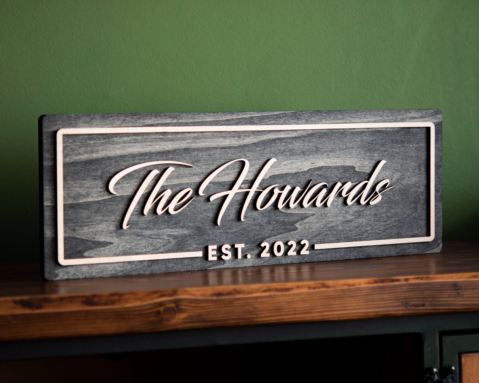 Established Sign, Wedding Signs, Wood Signs, Custom Family Name Sign ...