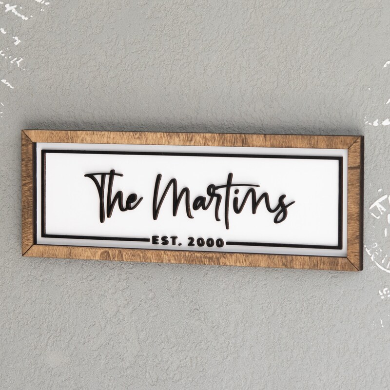 Last Name Framed - Etsy