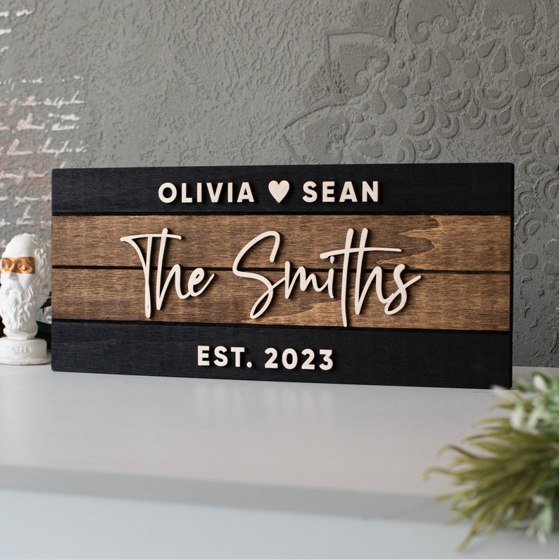 Custom Rustic Pallet Sign - Personalized Wedding Gift With Family Name ...