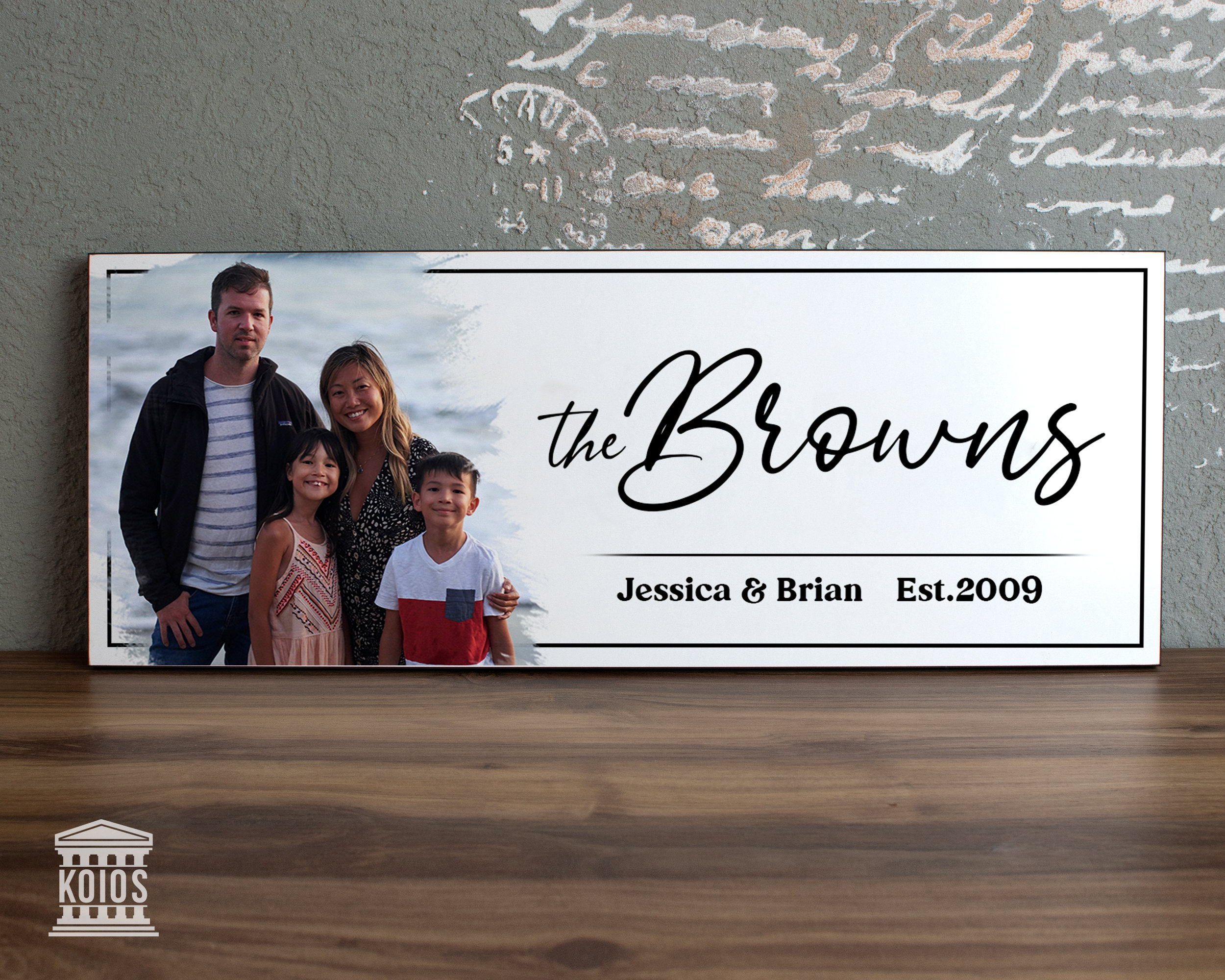 Personalized Family Sign Custom Photo Last Name Date EST on | Etsy