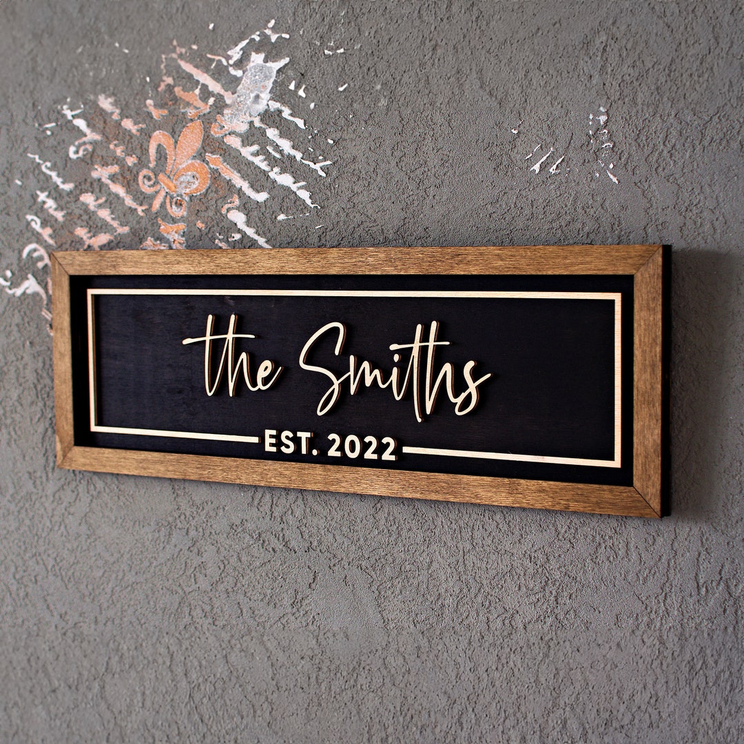 Last Name Wedding Sign, Family Name Sign for Wall, Custom Wood Sign ...