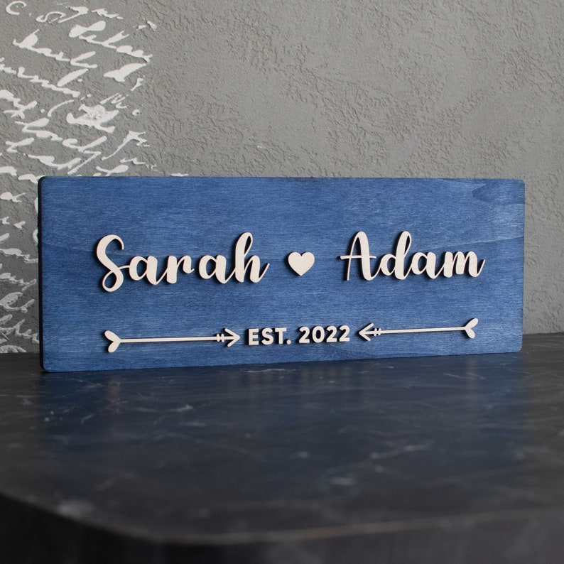 Personalized Couples Established Sign, Custom Family Name Sign, Wedding ...