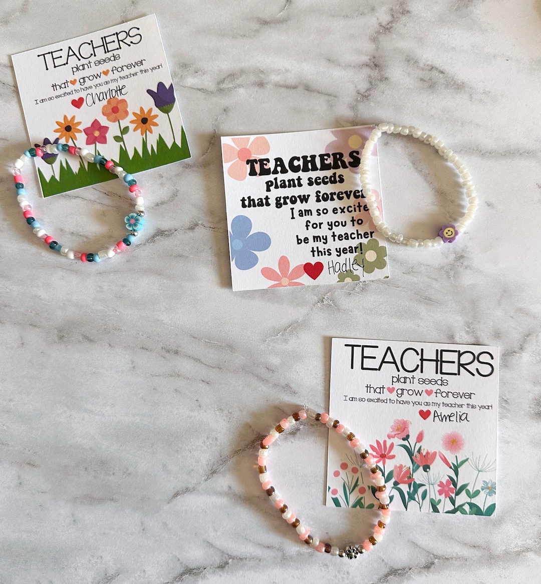 Back to School Bead Bracelet | Teacher Gift | Bracelet | Teach | Back ...