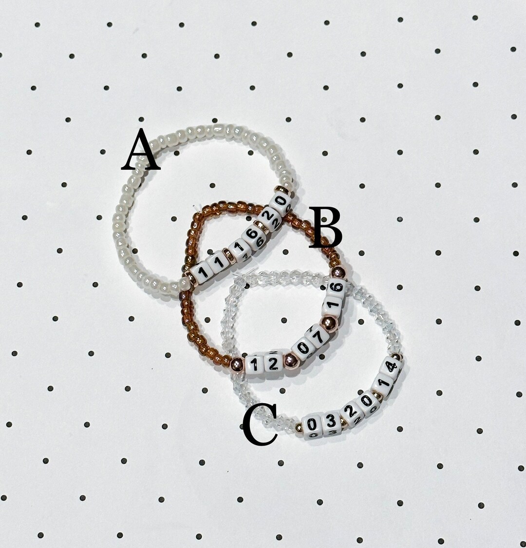 Number Bead Bracelet | Angel Numbers | Dates Bracelet | Beaded Number ...