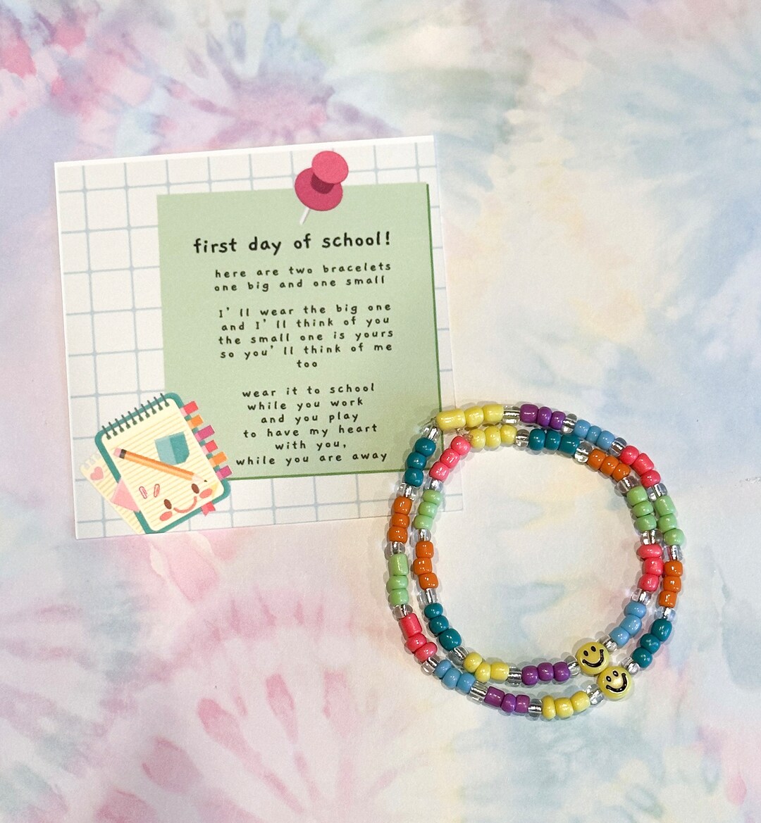 Back to School Bead Bracelet | Kindergarten | Bracelet Set | Mommy & Me ...