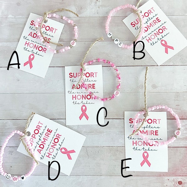 Breast Cancer Awareness Bracelets - Etsy