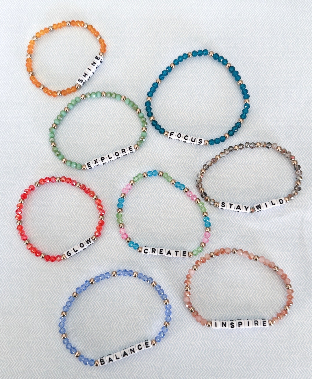 Motivational Word Bracelet | Bead Bracelet | Bracelets | Bracelet Stack ...