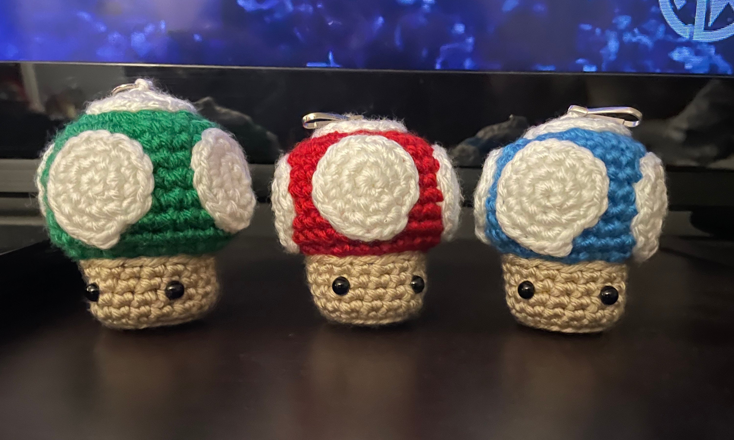 Super Mario Mushroom Keychains/book Bag Charms - Etsy