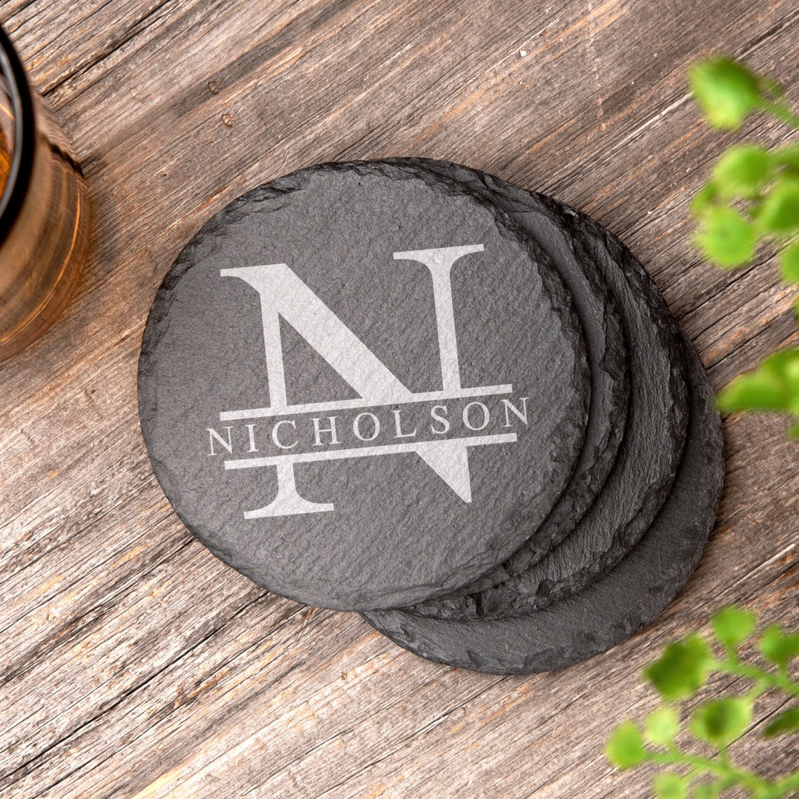 Four 4 Slate Drink Coasters Set Engraved Slate Coasters - Etsy