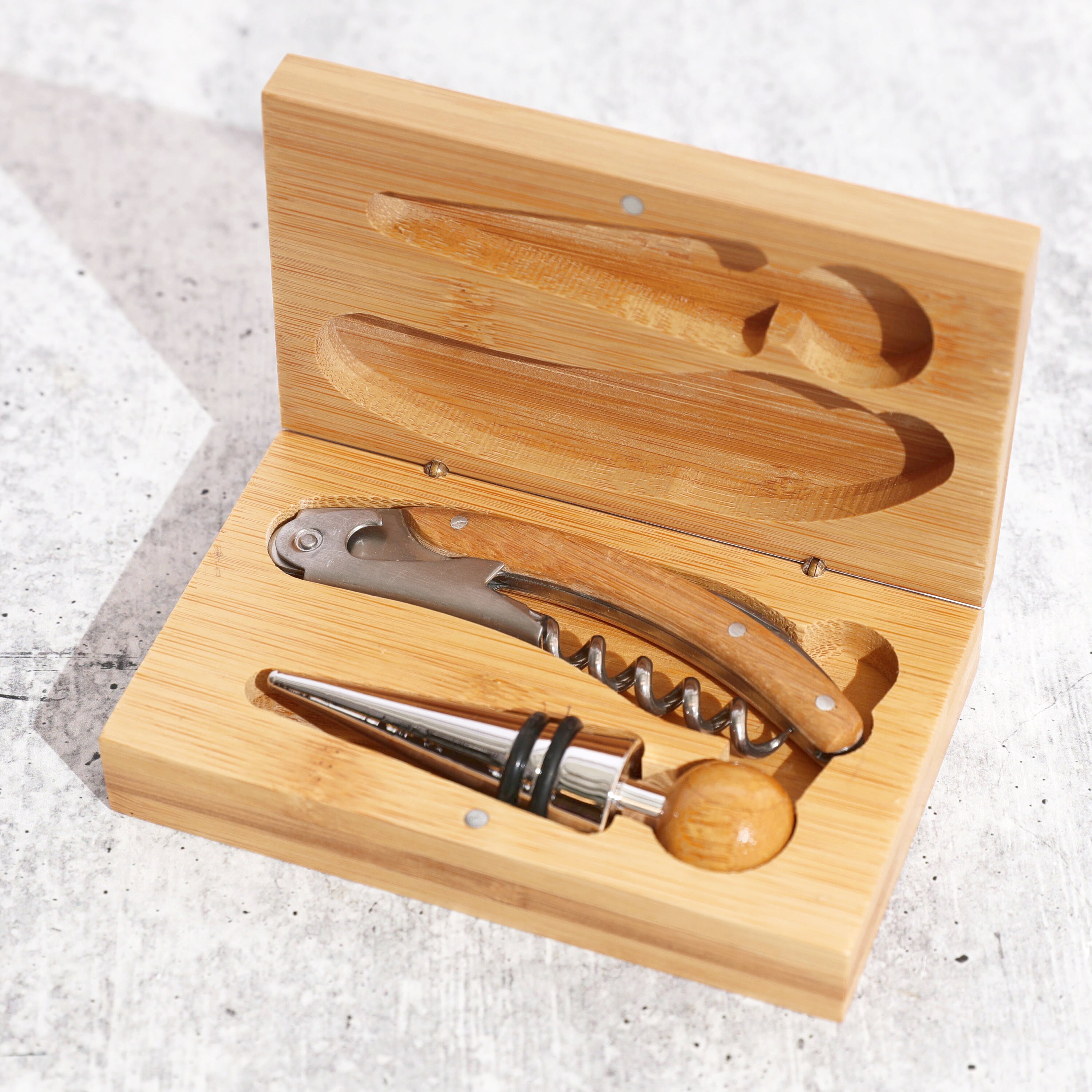Bamboo Wine Accessory Set Custom Engraved Wine Tool Set - Etsy