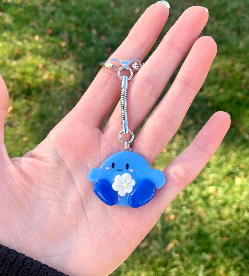 Blue Kirby Keychain Handmade Polymer Clay Nintendo - Etsy
