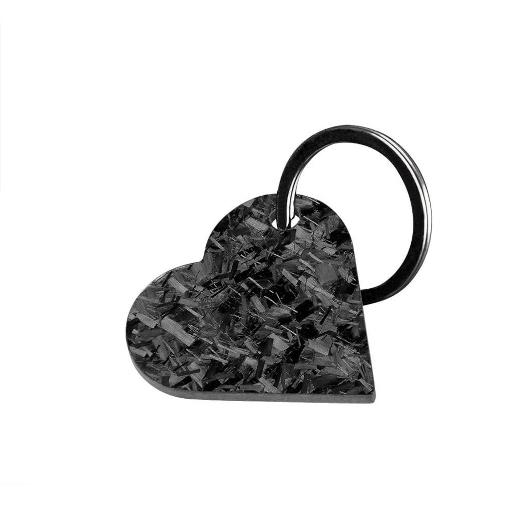 Forged Carbon Fiber Heart Shaped Keychain - Etsy