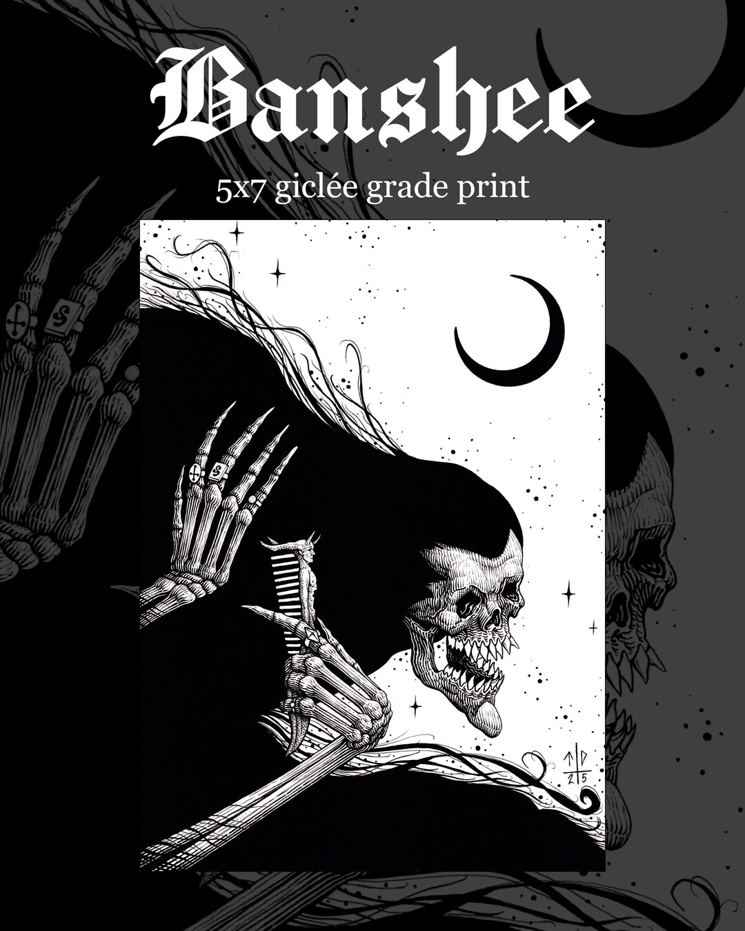 Banshee (5x7inch) (dark Art Print) - Etsy