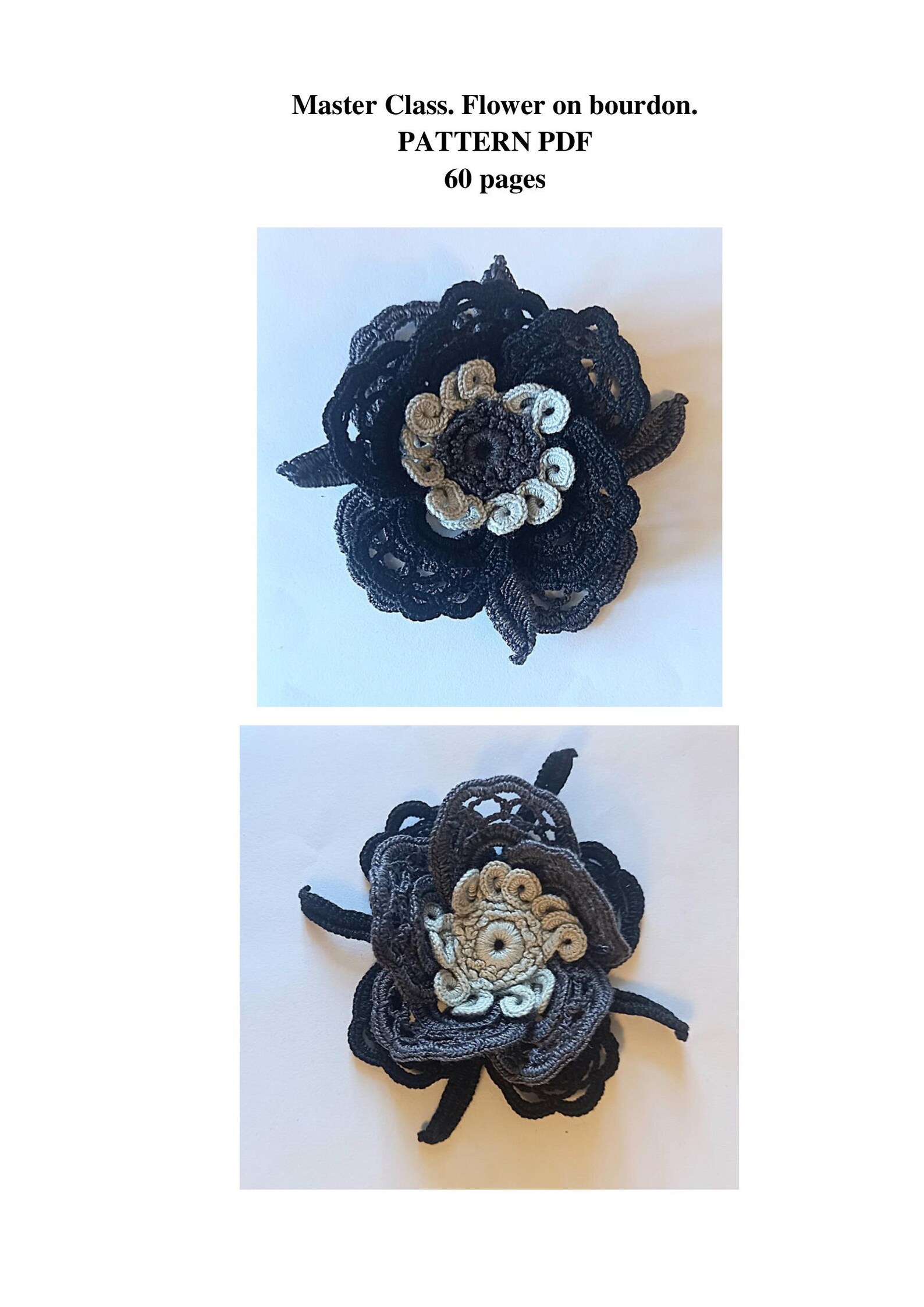 Master Class. Crochet Pattern for a Large Flower. A Detailed Guide to ...