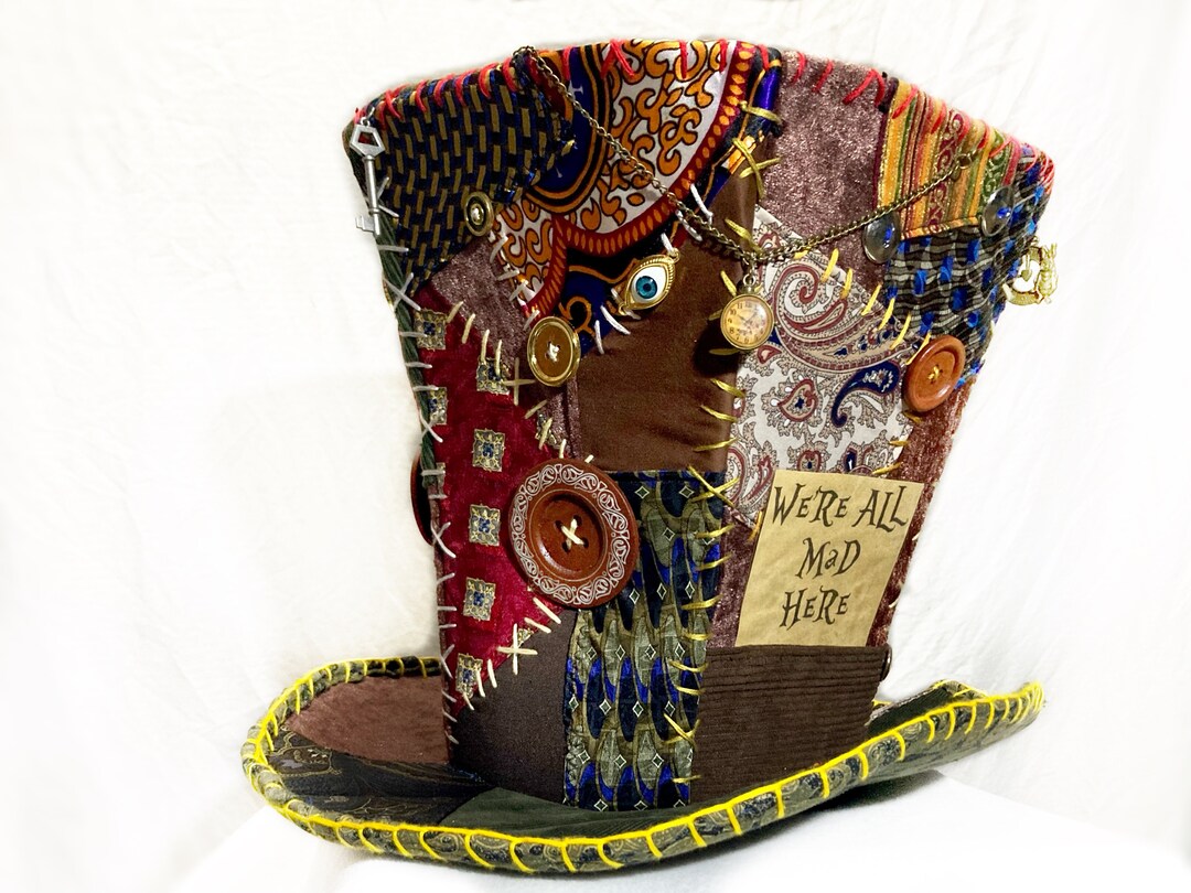 Mad Hatter Hat, Costume Hat, Burning Man Hats, Mens Top Hat, Steampunk ...