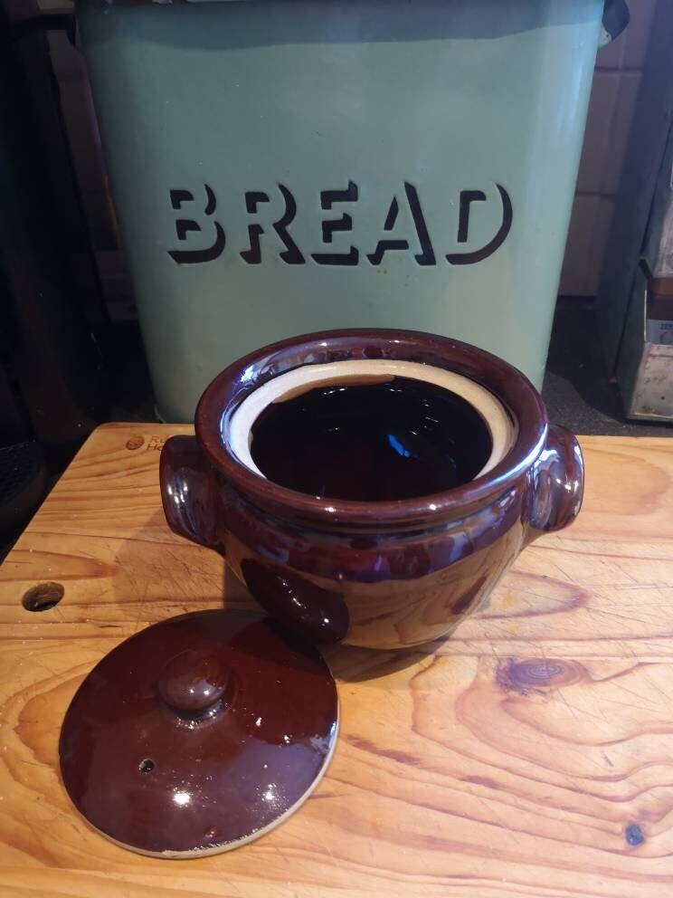 Vintage Moira Pottery Crock Pot. Vintage Salt Glazed Stoneware Cooking ...