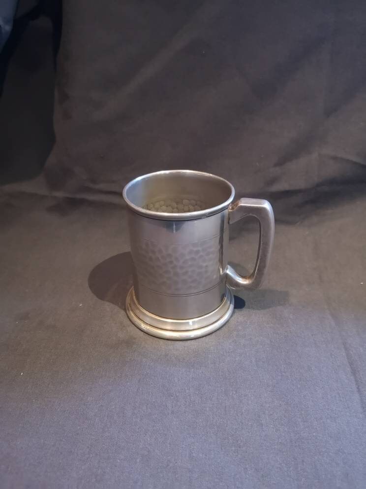 Vintage Hand Hammered Glass Bottomed Pewter Tankard. English - Etsy