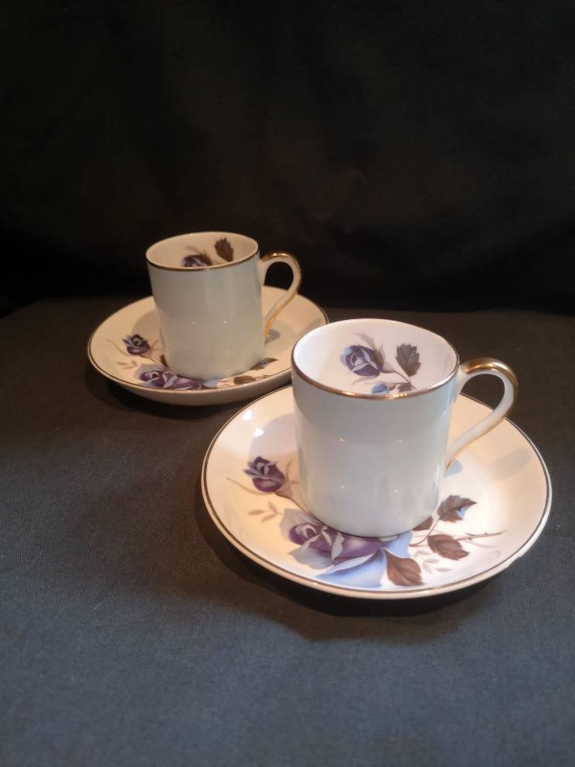 Pair of Vintage Fine English Bone China Coffee Cups. Vintage - Etsy