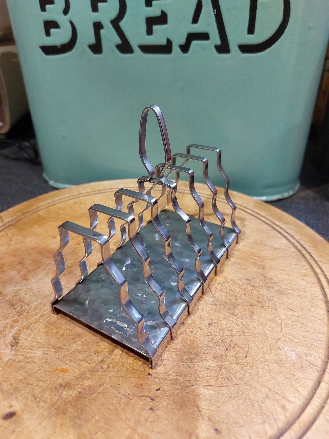 Rare Vintage Olde Hall Art Deco Planished Stainless Steel 6 Slice Toast ...